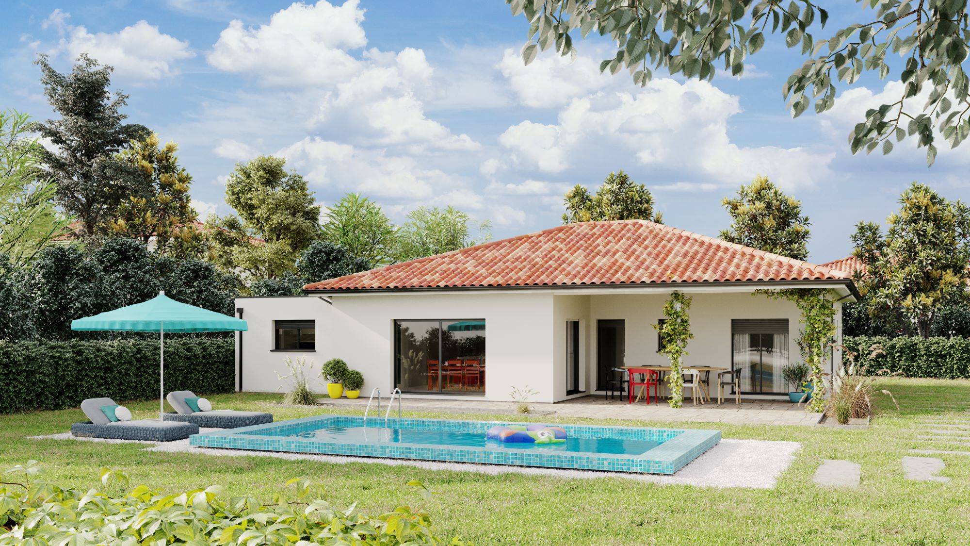 Singularité, volumes et ouvertures pour cette maison 3 chambres de plain-pied